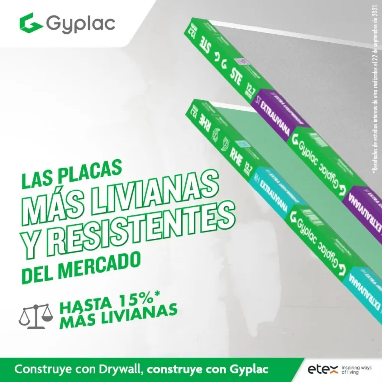 Placa de Yeso ST (Drywall) 1/2″ x 1.22 x 2.44 mt – Gyplac